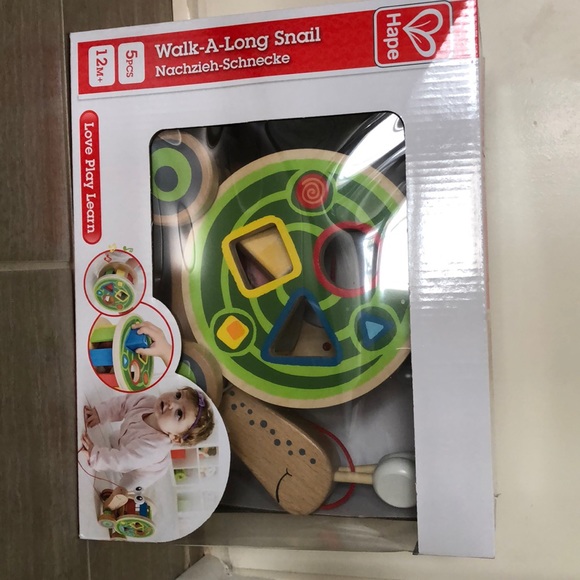 Hape | Toys | Hape Walk A Long Wooden Snail Brand New In The Box | Poshmark